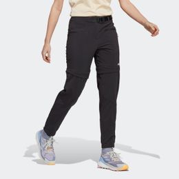 adidas terrex Damen Outdoorhose "TERREX UTILITAS HIKING ZIPOFF HOSE", schwarz, Gr. 36, clean, Obermaterial: 89% Polyamid, 11% Elasthan, Hosen