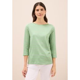 Cecil Damen T-Shirt, gr&uuml;n, Gr. XL, gestreift, Web, 50% Baumwolle, 50% Modal, Shirts, im soften Baumwoll-Mix