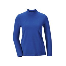 GOLDNER Damen Longpullover "Stehkragenshirt mit Langarm"royalblau, Gr. 44, Obermaterial: 92% Baumwolle CO. 8% Elasthan EL., Pullover