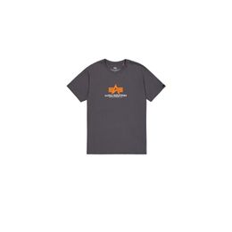 Herren T-Shirt "Basic T-Shirt BL Rubber", grau, Gr. S, Alpha Industries, Obermaterial: 90% Baumwolle, 10% Polyester, Shirts