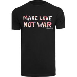 F4NT4STIC Damen T-Shirt "WOODSTOCK Make Love Not War Floral", schwarz, Gr. M, Obermaterial: 100% Baumwolle, Shirts, Herren,Premium