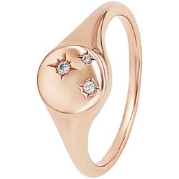 s.Oliver Damen Fingerring "Stern", 52, Silber 925 (Sterlingsilber), gold, Silber 925 (Sterlingsilber), Fingerringe, mit Zirkonia (synth.)