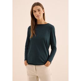 Cecil Damen Langarmshirtink gr&uuml;n, Gr. XL, gestreift, Web, 80% Baumwolle, 20% Polyester, Shirts, im soften Baumwoll-Mix