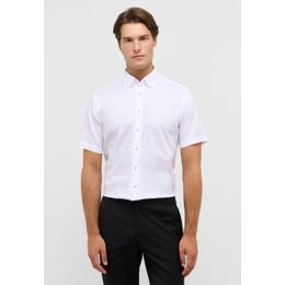 Eterna Herren Kurzarmhemd "SLIM FIT", wei&szlig;, Gr. L, 48% Baumwolle, 52% Lyocell, Hemden, EASY IRON (b&uuml;gelleicht)