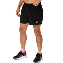 asics Herren Laufshorts "asics CORE 5IN SHORT", schwarz, Gr. XXL, Obermaterial: 90% Polyester, 10% Elasthan, Hosen