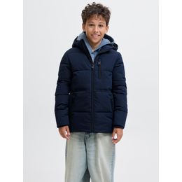 Jack & Jones Jungen Steppjacke "JJEOWEN PUFFER SN JNR", blau, Gr. 140, JACK & JONES JUNIOR, unifarben, Web, Obermaterial: 100% Polyester, Jacken