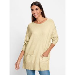 Heine Damen Rundhalspullover "Pullover", beige, Gr. 36, unifarben, 50% Viskose, 28% Polyester, 22% Polyamid, Pullover