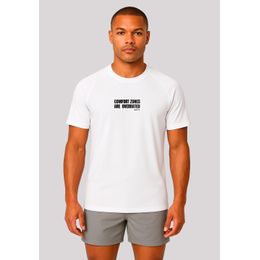 T-Shirt F4NT4STIC "Sports Comfort Zones Are Overrated T-Shirt", Damen, Gr. L, wei&szlig;, Obermaterial: 100% Polyester, regular fit, Rundhals, ohne B&uuml;ndchen, Shirts T-Shirt, Sport Shirt