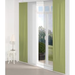 Schiebegardine WIRTH, B:60cm H:225cm, gr&uuml;n, Polyester, Wohnzimmer, Gardinen, "Dim out", inkl. Beschwerungsstange