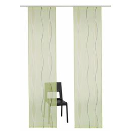 Schiebegardine my home, B:57cm H:145cm, gr&uuml;n, Voile, Polyester, Wohnzimmer, Gardinen, "Dimona", 2-er Set, Fertiggardine, mit Befestigungszubeh&ouml;r,
