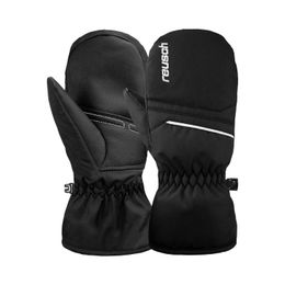 Reusch M&auml;dchen F&auml;ustlinge "Alan Junior Mitten", schwarz-wei&szlig;, Gr. 5, mehrfarbig, 93% Polyester, 7% Polyurethan, Handschuhe, warm, winddicht und extra