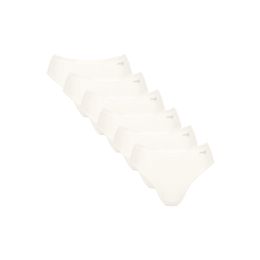 Sloggi Damen Slip "Slip GO Daily Cotton Tai 6P 6er Pack", Gr. XS, wei&szlig;, Obermaterial: 95% Baumwolle CO. 5% Elasthan EL., Unterhosen