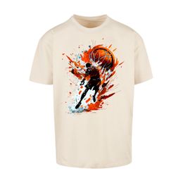 F4NT4STIC Damen T-Shirt "Basketball Splash Sport OVERSIZE TEE", beige, Gr. L, Obermaterial: 100% Baumwolle, Shirts, Print