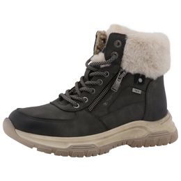 Tom Tailor Damen Winterboots, Gr. 36, grau, Lederimitat, Textil, Schuhe, Winterboots, Schn&uuml;rboots mit TEX-Membrane, Weite G