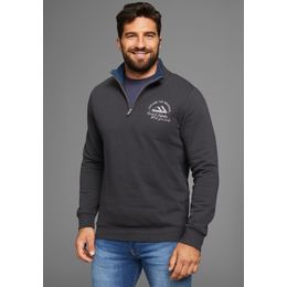 MAN'S WORLD MAN'S WORLD Herren Sweatshirt, grau, Gr. S, unifarben mit Farbeinsatz, Obermaterial: 60% Baumwolle, 40% Polyester, Sweatshirts, mit Kontrastkragen -