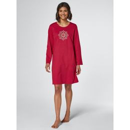 Comtessa Damen Sleepshirt "Sleepshirt", Gr. 36, rot, 100% Baumwolle, bedruckt, gemustert, unifarben, Kleider