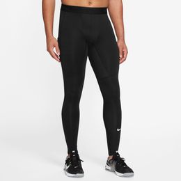 Nike Herren Trainingstights "PRO WARM MENS TIGHTS", schwarz-wei&szlig;, Gr. L, Obermaterial: 88% Polyester, 12% Elasthan, Hosen