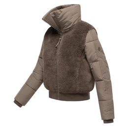 Navahoo Damen Pl&uuml;schjacke "Teddyzone 14"braun, Gr. XL, Obermaterial 1: 100% Polyester; Obermaterial 2: 100% Polyester; Innenfutter: 100% Polyester;