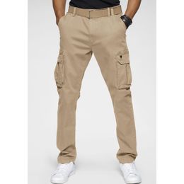 H.I.S. H.I.S Herren Cargohose, beige, Gr. 30, unifarben, Web, Obermaterial: 98% Baumwolle, 2% Elasthan, Hosen