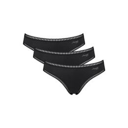 Sloggi Damen Slip "Slip GO Crush Mini C3P 3er Pack", Gr. M, schwarz, Obermaterial: 95% Baumwolle CO. 5% Elasthan EL., Unterhosen