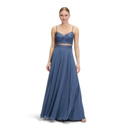 Vera Mont Damen Abendkleid "Damen Abendkleid mit Spitze", blau, Gr. 34, Obermaterial: 100% Polyester. Futter: 100% Polyester., Kleider, Dekoelemente