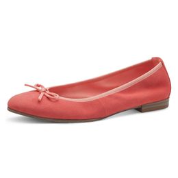 Tamaris Damen Ballerina, Gr. 36, rot, Textil, Ziegenveloursleder, Schuhe, Blockabsatz, Businessschuh, Schlupfschuh mit s&uuml;&szlig;er Zierschleife