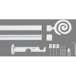 Kombi-Vorhangstange GOOD LIFE, L:480cm &Oslash;:20mm, wei&szlig;, Aluminium, Kunststoff, Metall, Gardinenstangen, "Espiral"