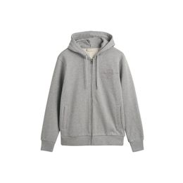 Gant Herren Sweatshirt "Sweatjacke REGULAR TONAL SHIELD FULL ZIP HOODIE", grau, Gr. 4XL, Obermaterial: 100% Baumwolle CO., Sweatshirts