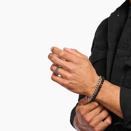 Thomas Sabo Damen Fingerring "Breiter Kettenglieder-Ring Silber mit Zirkonia", 60, Silber 925 (recycelt), 8mm, silber, Silber 925 (recycelt),
