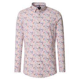 Venti Herren Businesshemd "Venti Businesshemd Print", beige, Gr. 40, bedruckt, 97% Baumwolle, 3% Elasthan, Hemden