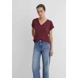 Mavi Damen T-Shirt "SHORT SLEEVE BASIC"cordovan, Gr. XS, 100% Baumwolle, Shirts, T-Shirt V-Neck