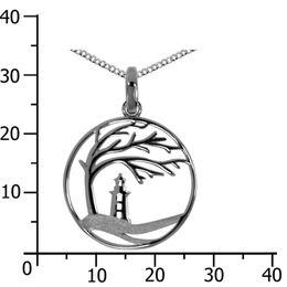 OSTSEE-SCHMUCK Damen Kette mit Anh&auml;nger "OSTSEE-SCHMUCK Kette mit Anh&auml;nger Windfl&uuml;chter 23 mm", 45cm, Silber 925 (Sterlingsilber), L: 42, silber,