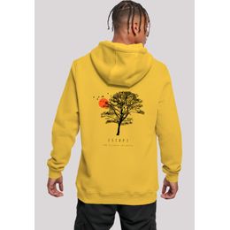 F4NT4STIC Herren Kapuzenpullover "Escape Discover the World Tree Birds", gelb, Gr. M, Obermaterial: 65% Baumwolle, 35% Polyester, Pullover, Premium