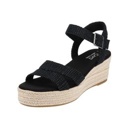 Toms Shoes TOMS Damen Keilsandalette "TOMS Sandalen Textil", Gr. 41, schwarz, Textil, Schuhe