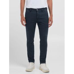 Replay Herren Chinohose "ZEUMAR", blau, Gr. 30, unifarben, Web, Obermaterial: 91% Baumwolle, 6% Elastomultiester, 3% Elasthan, Hosen, Slim Fit