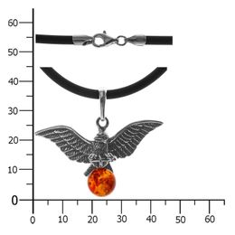 OSTSEE-SCHMUCK Damen Halsreif "OSTSEE-SCHMUCK Kette mit Anh&auml;nger Adler - Kautschukreif", 45cm, Silber 925 (Sterlingsilber), L: 45, silber, Silber 925