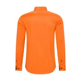 Rusty Neal Herren Langarmhemd, orange, Gr. S, unifarben, 60% Baumwolle, 37% Polyester, 3% Elasthan, Hemden, mit Krawatte