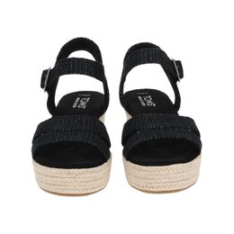 Toms Shoes TOMS Damen Keilsandalette "TOMS Sandalen Textil", Gr. 37,5, schwarz, Textil, Schuhe