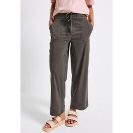 Street One Damen Stoffhose, braun, Gr. 38, unifarben, Web, Obermaterial: 66% Baumwolle, 30% Polyester, 4% Elasthan, Hosen, Sommerhose mit Turn-Up