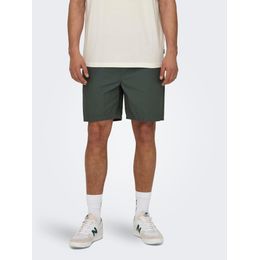 Only & Sons ONLY & SONS Herren Shorts "ONSTEL LIFE 0119 SHORTS NOOS", gr&uuml;n, Basic, Gr. XL, unifarben, Web, Obermaterial: 100% Baumwolle, Hosen