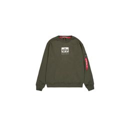 Herren Sweater "Satin Logo Sweatshirt", gr&uuml;n, Gr. XL, Alpha Industries, Obermaterial: 80% Baumwolle, 20% Polyester, Sweatshirts