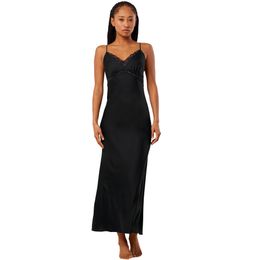 Triumph Damen Nachthemd "Wild Azalea Florale NDW", Gr. 44, schwarz, Satin, Obermaterial: 100% Lyocell. Spitze: 88% Polyamid, 12% Elasthan, unifarben,