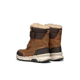 Geox Damen Winterstiefel "J FLEXYPER PLUS BOY", Gr. 40, braun, Synthetik, Textil, Schuhe, Snowboots, Klettstiefel mit Warmfutter, Gr&ouml;&szlig;enschablone zum