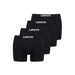 Levi's LEVI'S Herren Boxershorts "Boxershort SOLID BASIC BOXER BRIEF ORG CO 4P ECOM 4er Pack", Gr. M, schwarz, Obermaterial: 95% Baumwolle CO. 5% Elasthan