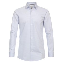 Venti Herren Businesshemd "Venti Businesshemd Langarm gestreift", blau, Gr. 41, gestreift, 89% Baumwolle, 11% Elasthan, Hemden