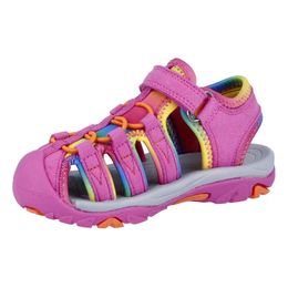 Richter Kinder Sandale "Boulder WMS: mittel", Gr. 33, rosa, Textil, kontrastfarbene Details, Schuhe, Badeschuh im Pride-Look, Gr&ouml;&szlig;enschablone zum