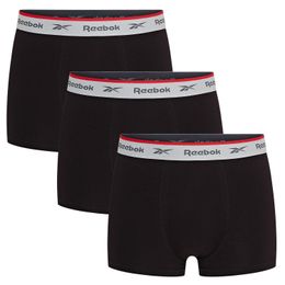 Reebok Herren Trunk "OVETT", Gr. S, schwarz, Single Jersey, Obermaterial: 95% Baumwolle, 5% Elasthan, unifarben, Unterhosen, basic, bequem,