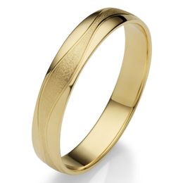 Firetti Damen Trauring "Schmuck Geschenk Gold 375 Hochzeit Ehering "LIEBE"", 72, ohne Brillant, Gelbgold 585, 4mm, gold, Gelbgold 585, Fingerringe,