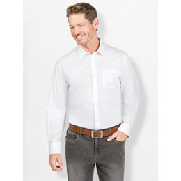 Marco Donati Herren Langarmhemd, wei&szlig;, Gr. 41, unifarben, 100% Baumwolle, Hemden