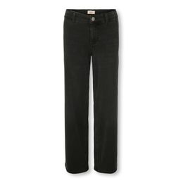 KIDS Only M&auml;dchen Relax-fit-Jeans "KOGSYLVIE CLEAN WIDE LEG WB DNM PIM", schwarz, Gr. 152, unifarben, Denim/Jeans, Obermaterial: 69% Baumwolle, 29%